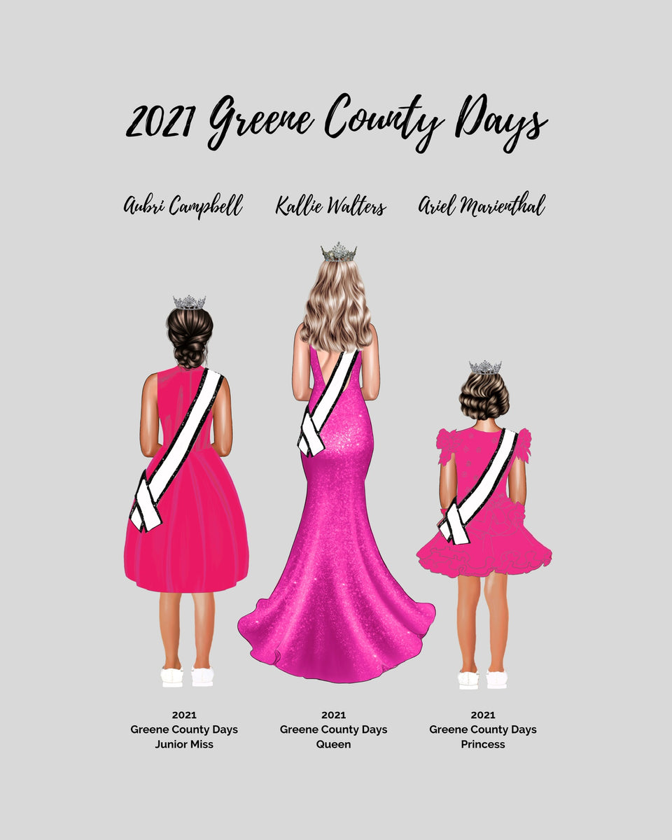 Pageant Group of 3 Digital Drawing – SparklingDesigns