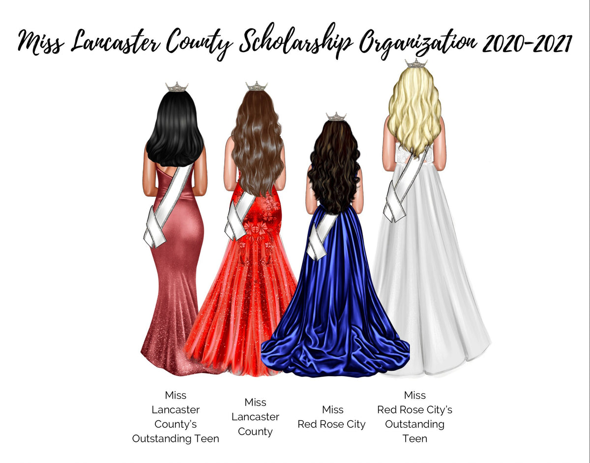 Pageant Group of 4 Digital Drawing – SparklingDesigns