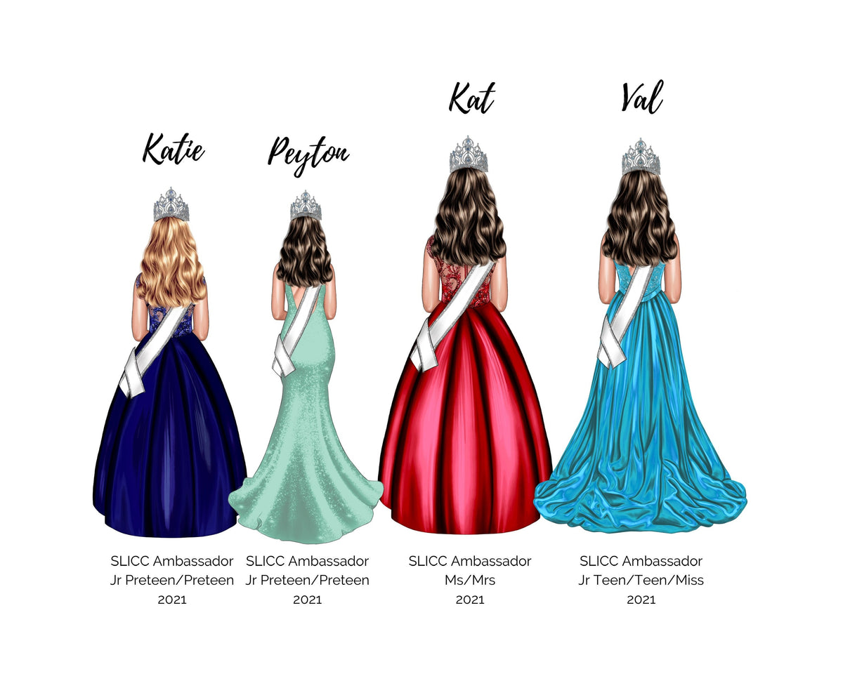 Pageant Group of 4 Digital Drawing – SparklingDesigns