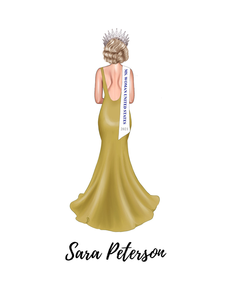 Pageant Digital Drawing w/ Sash – SparklingDesigns